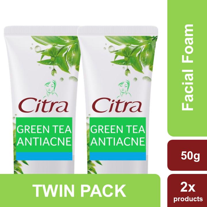 Jual Citra Green Tea Anti Acne Facial Foam 50g Twinpack | Shopee Indonesia