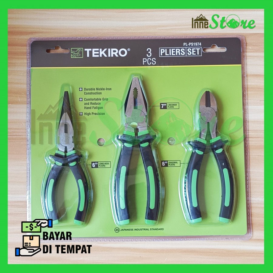 Jual Tekiro Paket Tang Kombinasi-Potong-Lancip Set tekiro tang set 3 pcs | Shopee Indonesia