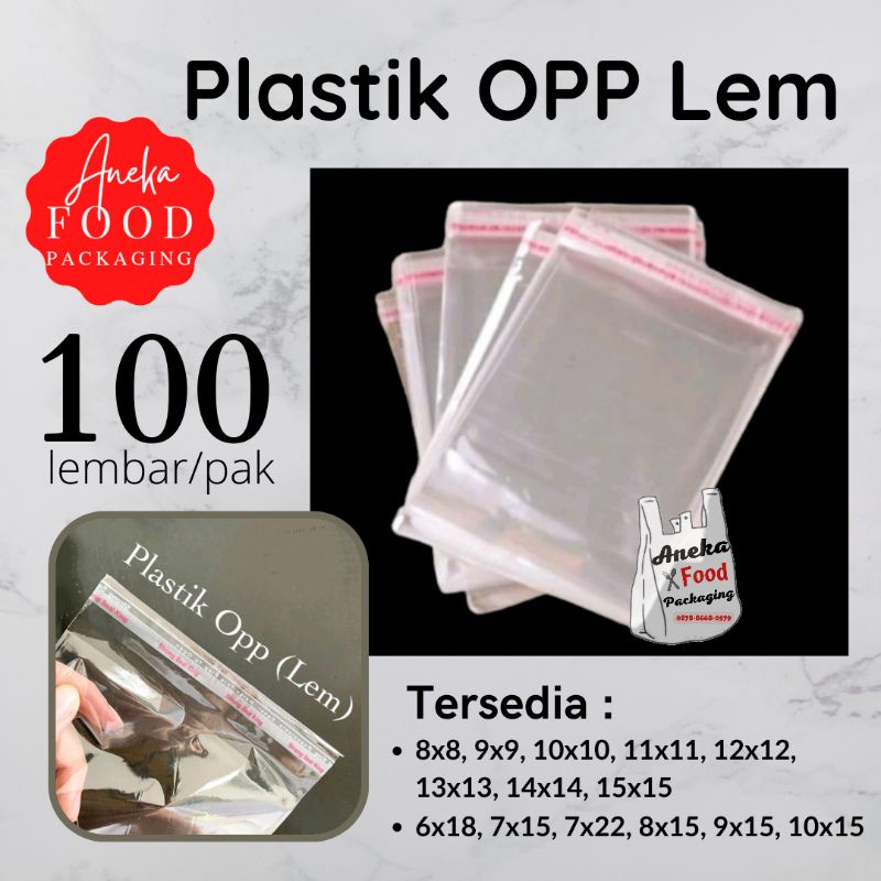 Jual Kantong plastik OPP bening roti pie bungkus sendok garpu seal lem 8x8 9x9 10x10 11x11 12x12 ...