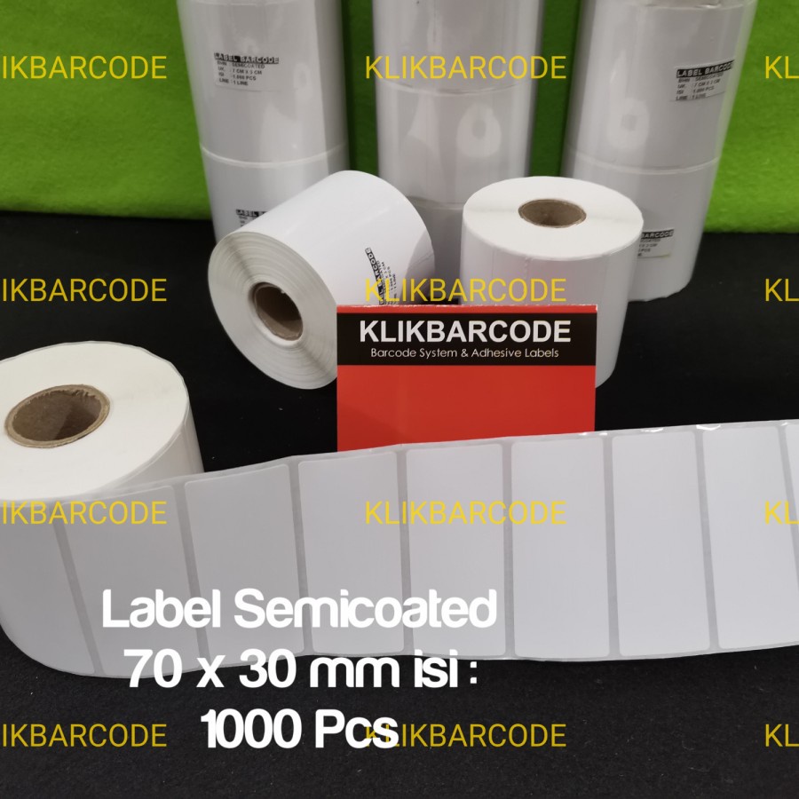 Jual LABEL STIKER ETIKET BARCODE 70 X 30 MM 1000PC STICKER SEMICOATED ...