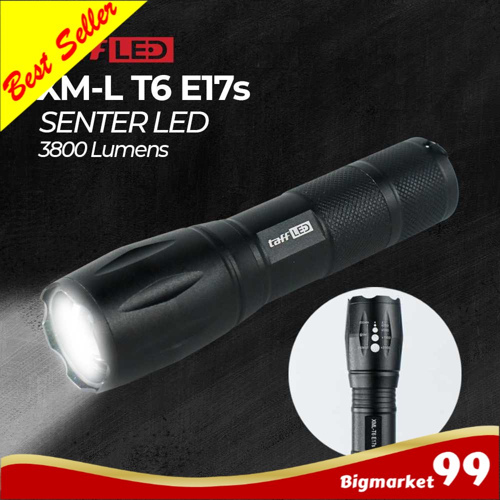 Jual Senter LED Swat Cree XM-L T6 3800 Lumen E17s | Shopee Indonesia