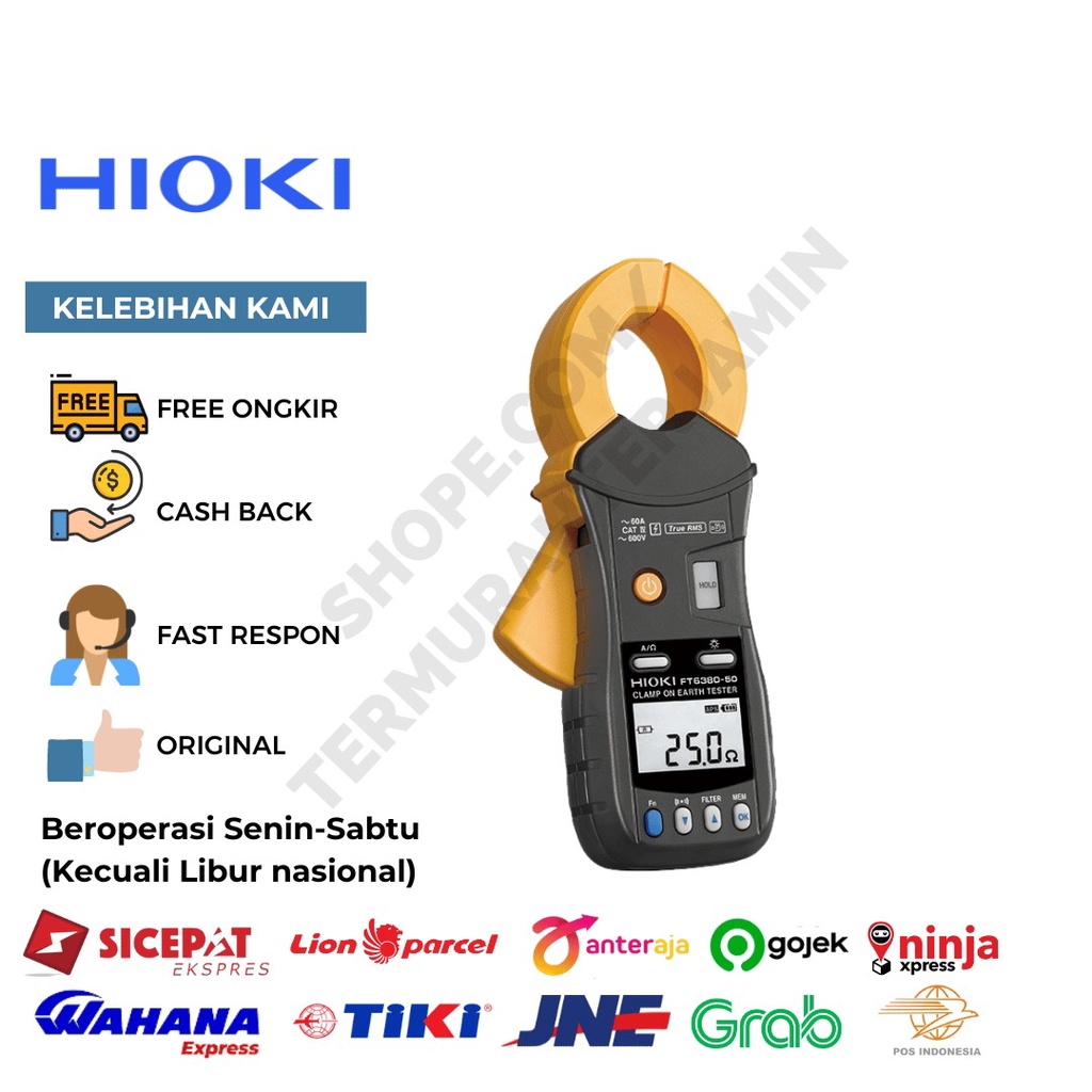 Jual Hioki FT6380-50 Clamp-On Ground Resistance Tester Earth Tester ...