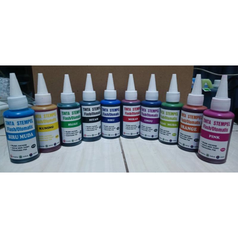 Jual TINTA STAMPEL FLASH OTOMATIS/WARNA ISI 100ML | Shopee Indonesia