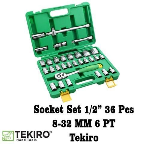 Jual Tekiro Kunci Socket Set 1/2" 32 Pcs 6 Pt 8-32 Mm 1/2Inch Kualitas ...