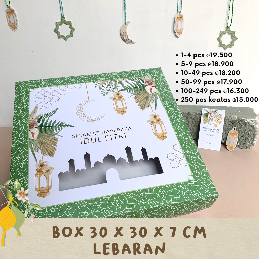 Jual Box Dus / Kotak / Kue / Cookies - Lebaran / Idul Fitri 30 x 30 x 7 ...