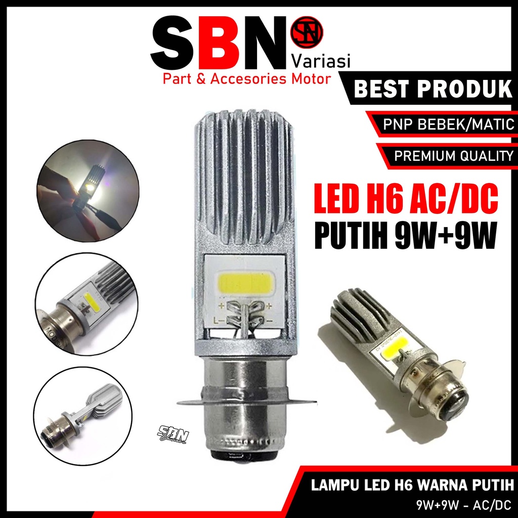 Jual LED H6 BEBEK MATIC LAMPU UTAMA MOTOR WARNA PUTIH BOHLAM DEPAN MODEL AYOTO AC DC BEAT VARIO ...