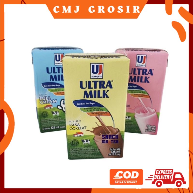Jual [1 PCS] ULTRA MILK SUSU UHT 125 ML VARIASI COKELAT | STRAWBERRY l FULL CREAM | Shopee Indonesia