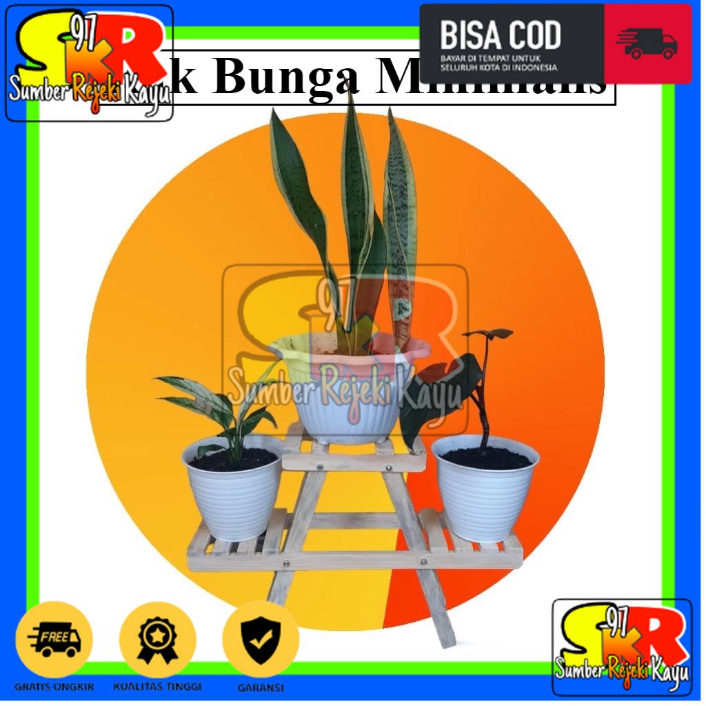 Jual Rak bunga minimalis kayu jati belanda kayu halus murah, tempat pot ...