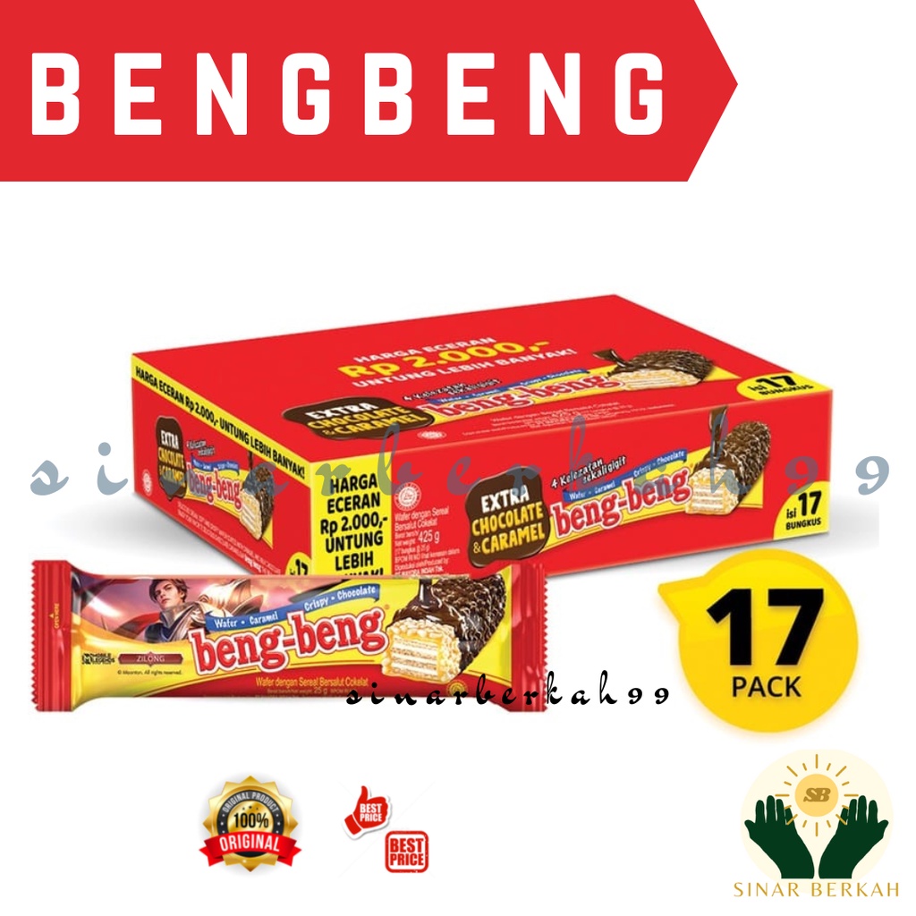 Jual Beng Beng / Bengbeng Wafer Coklat 25 Gram Isi 17 Pcs | Shopee Indonesia