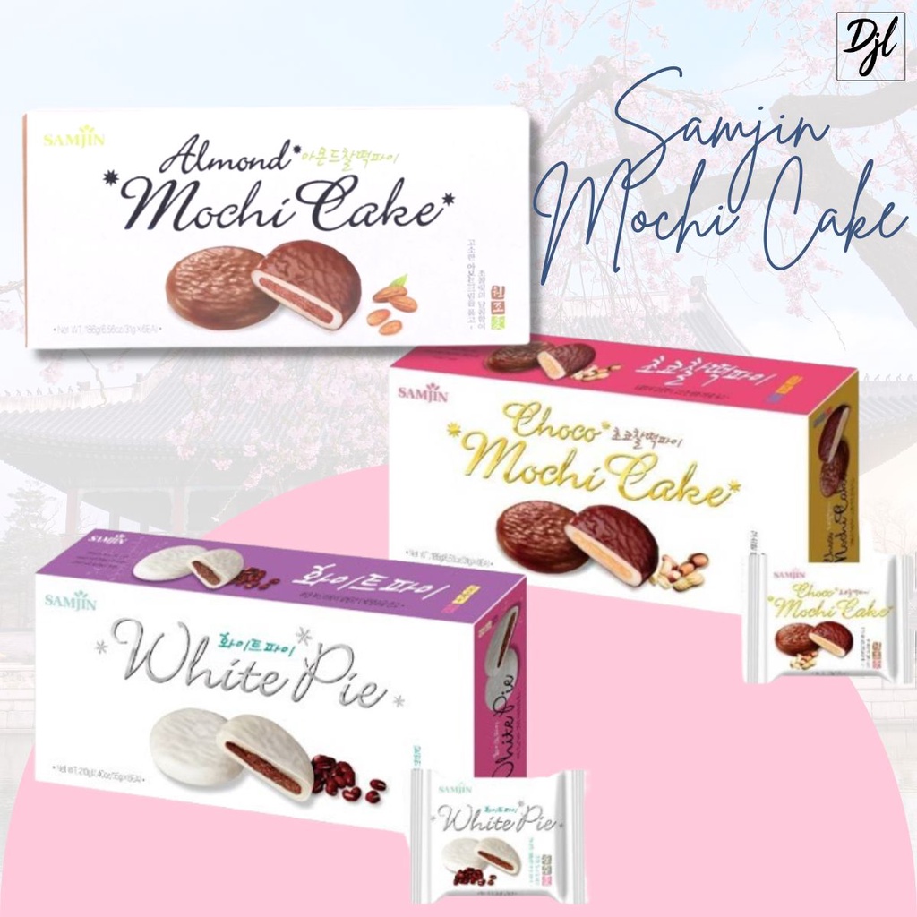 Jual SAMJIN PEANUT CHOCOLATE MOCHI CAKE / WHITE MOCHI CAKE / ALMOND ...