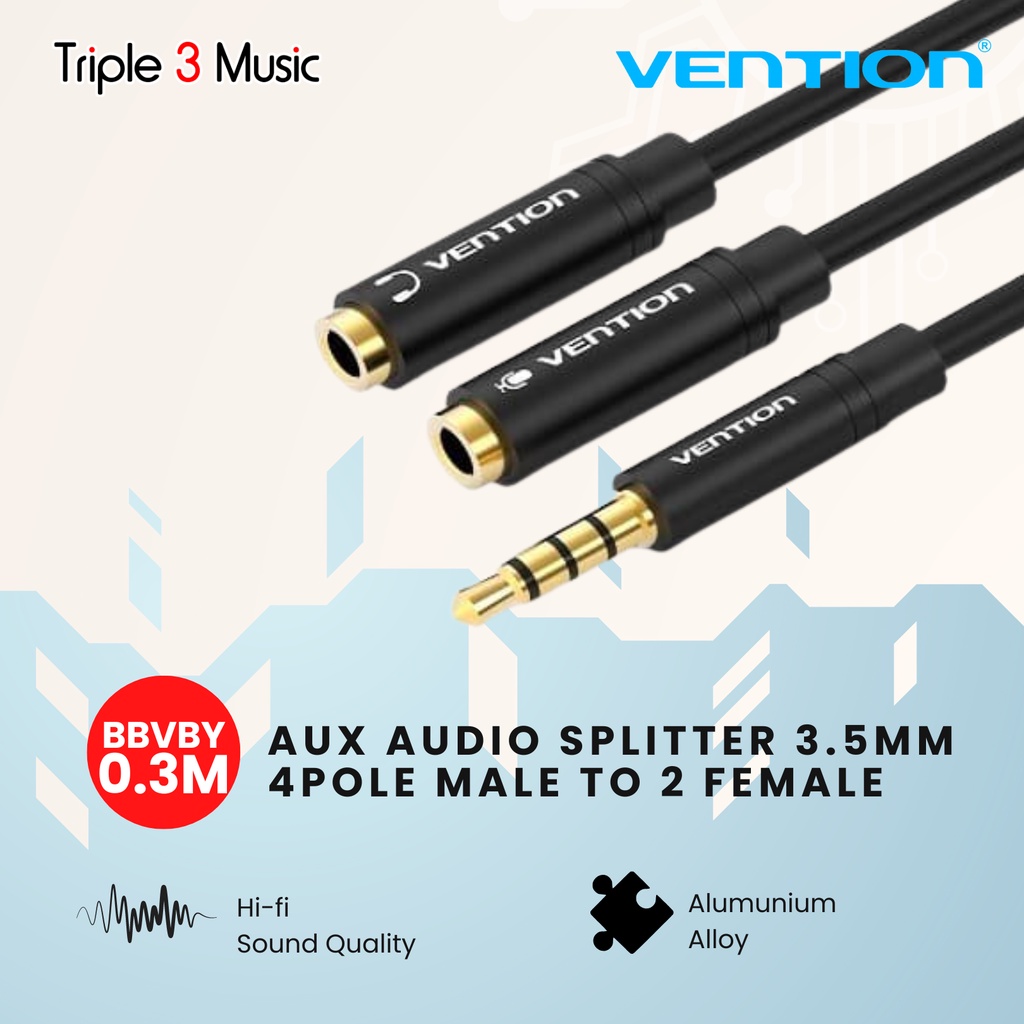 Jual Vention BBV Kabel Aux Audio Splitter 3.5mm SPLITTER MIC ...