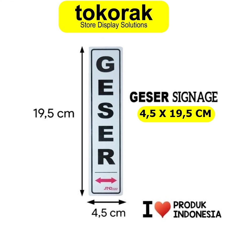 Jual SIGNAGE GESER 4,5X19,5CM SIGN PETUNJUK SIMBOL LOGO PERINGATAN ...