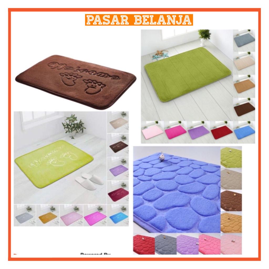 Jual P108531 KESET KAKI 40 X 60CM MOTIF BATU POLOS WELCOME KESET KAMAR ...