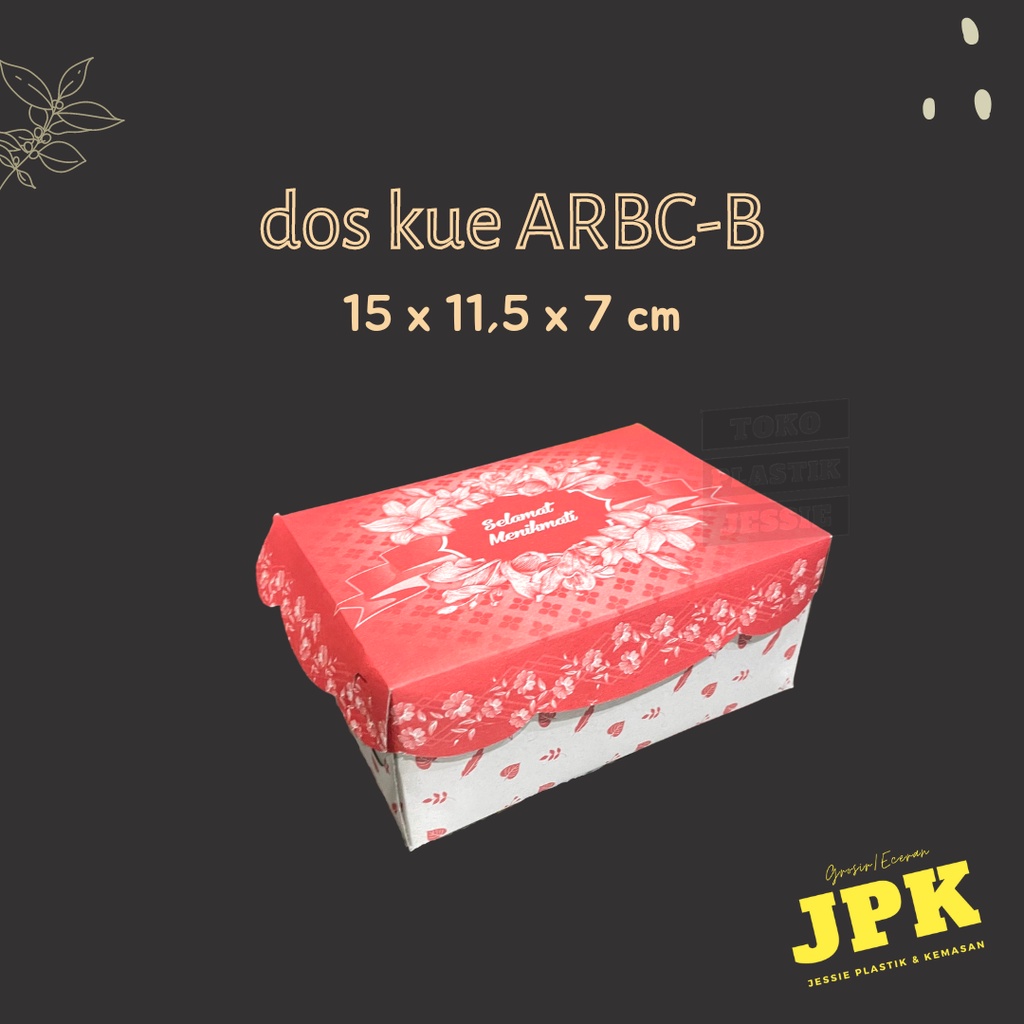 Jual dus / dos kue merah motif selamat menikmati ARBC-B -15x11,5x7 cm ...