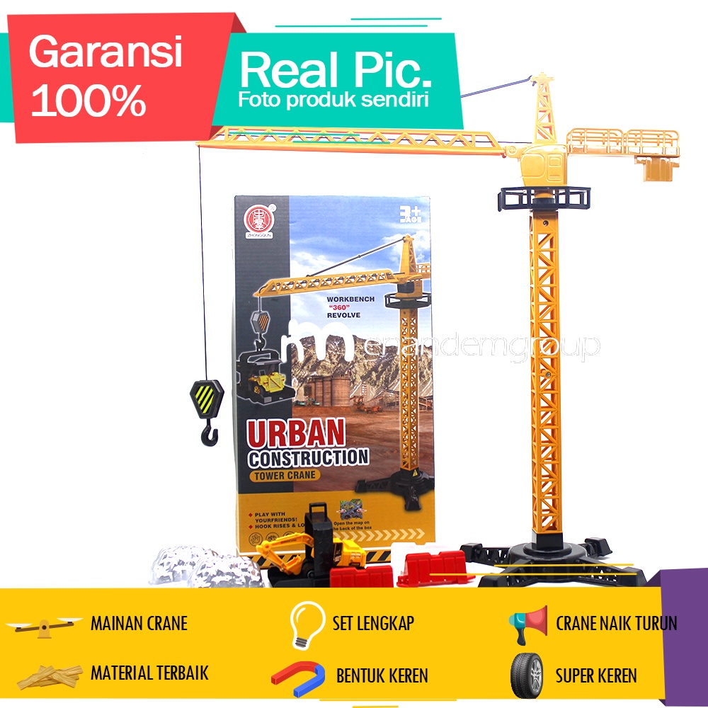 Jual Diecast Miniatur Mainan Mobil Tower Crane Konstruksi Alat Berat ...