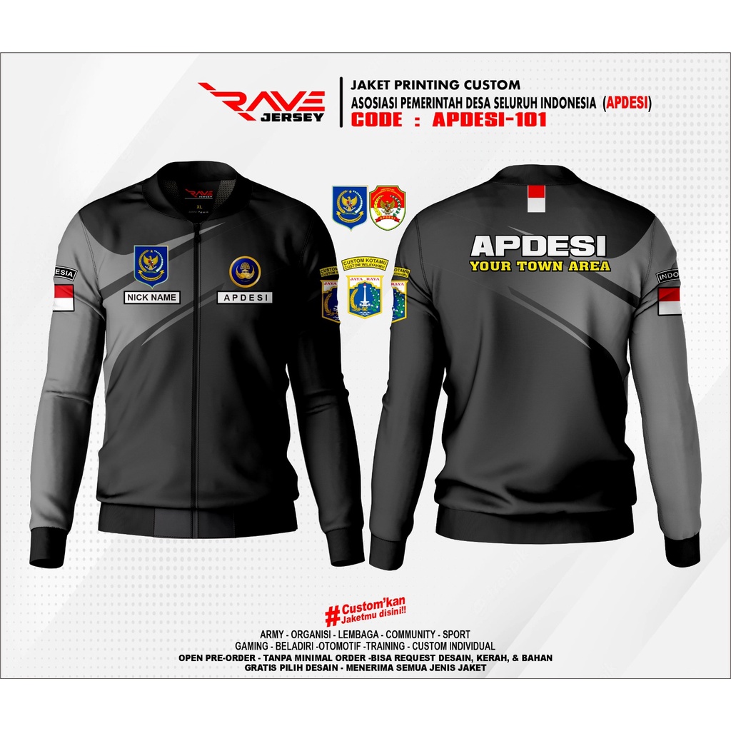 Jual JAKET APDESI FULL PRINTING SUBLIMATION CUSTOM (DESAIN SUKA SUKA ...