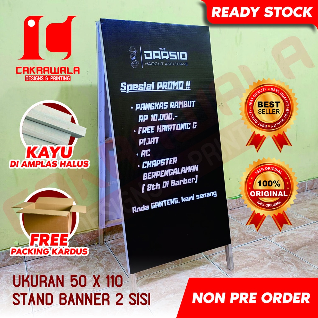 Jual STAND BANNER KAYU PANGKAS RAMBUT UKURAN 50 X 110 - STANDING BANNER ...