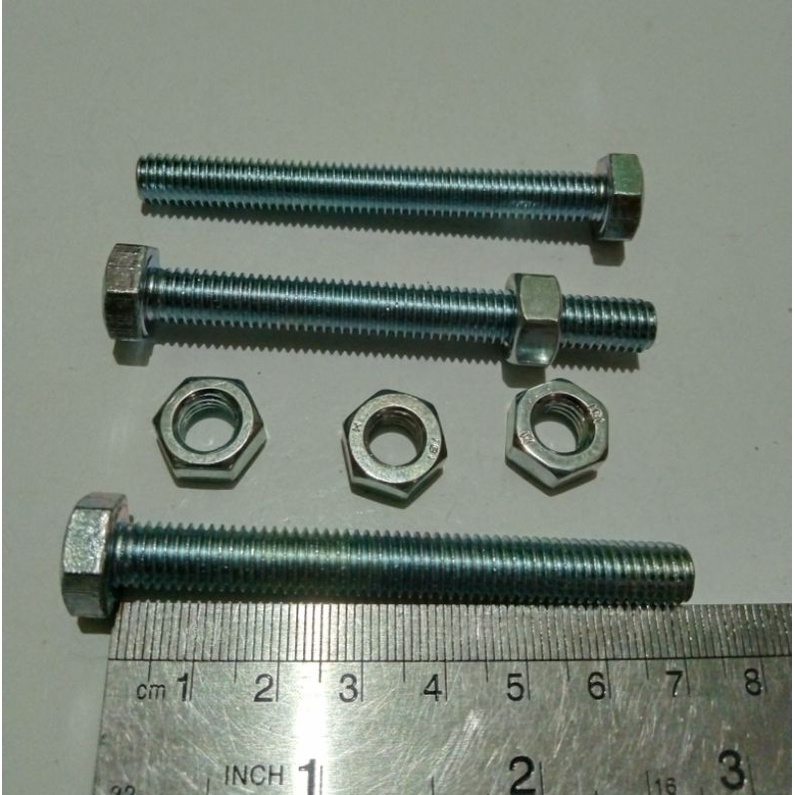 Jual BAUT MUR PUTIH BMP M8 X 70 MM GALVANIS ( KUNCI 13 ) | Shopee Indonesia