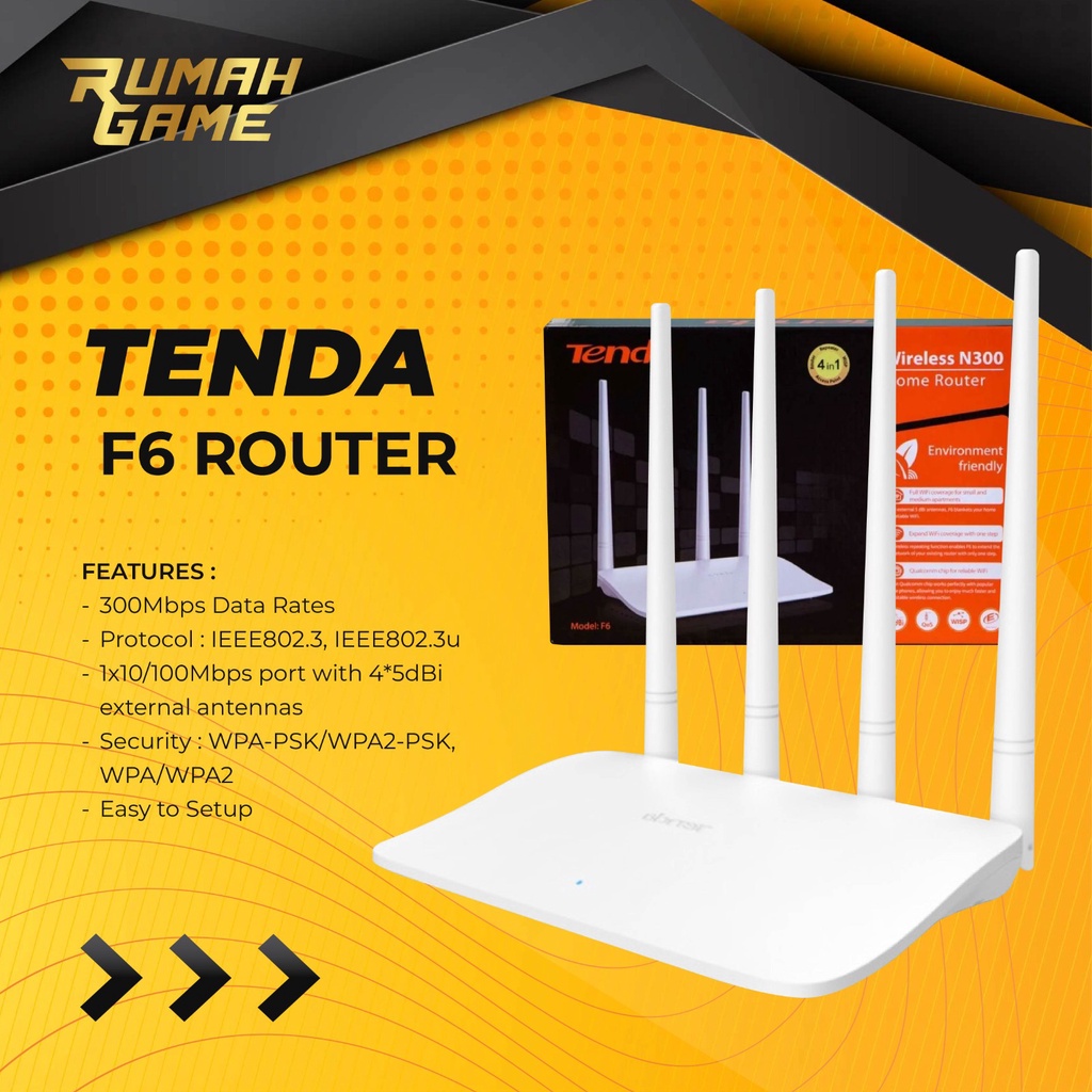 Jual TENDA F6 Wireless N300 Router Tenda F6 Easy Setup Router 4 antena ...