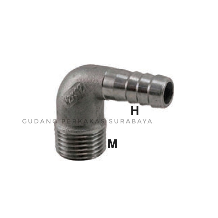 Jual MALE HOSE ELBOW SUS304 NEPEL SELANG L TYPE KNEE PIPA SAMBUNGAN SELANG SAMBUNGAN PIPA DRAT ...