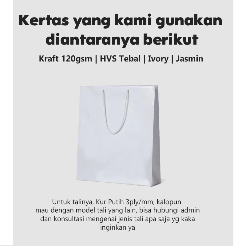 Jual Paper Bag Putih Polos All Size Mini dan Jumbo / Paper Bag Putih ...