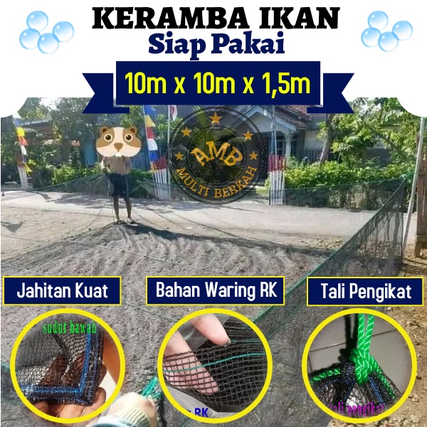 Jual Jaring Keramba Ikan Siap Pakai Ukuran 10m x 10m x 1,5m | Shopee ...