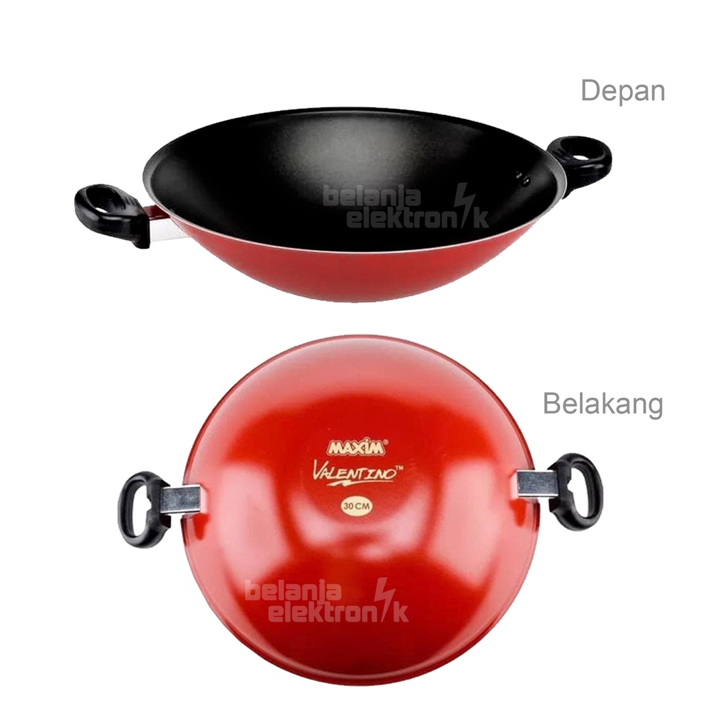 Jual MAXIM VALENTINO 2 PCS SET WAJAN TEFLON 30 CM - FRYPAN 22 CM ANTI ...