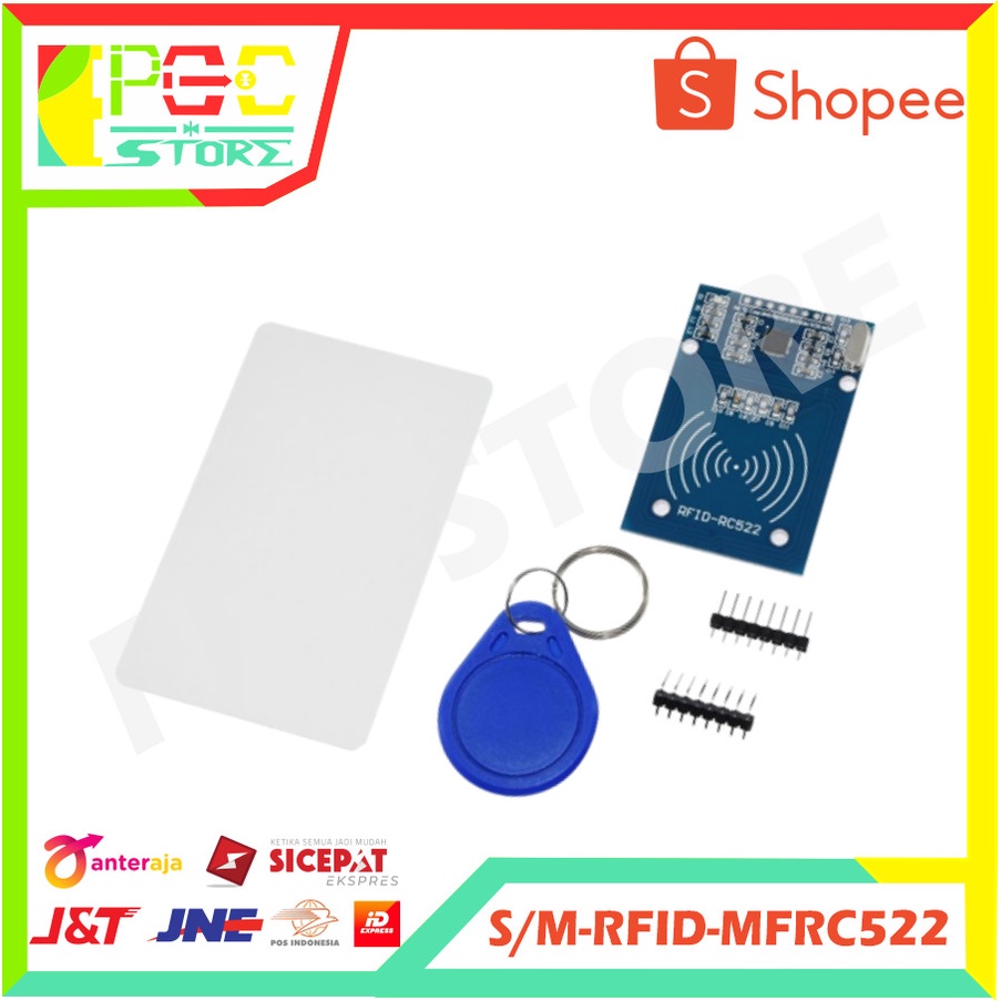 Jual MFRC-522 RFID SENSOR MODULE WITH CARD AND KEYCHAIN | Shopee Indonesia