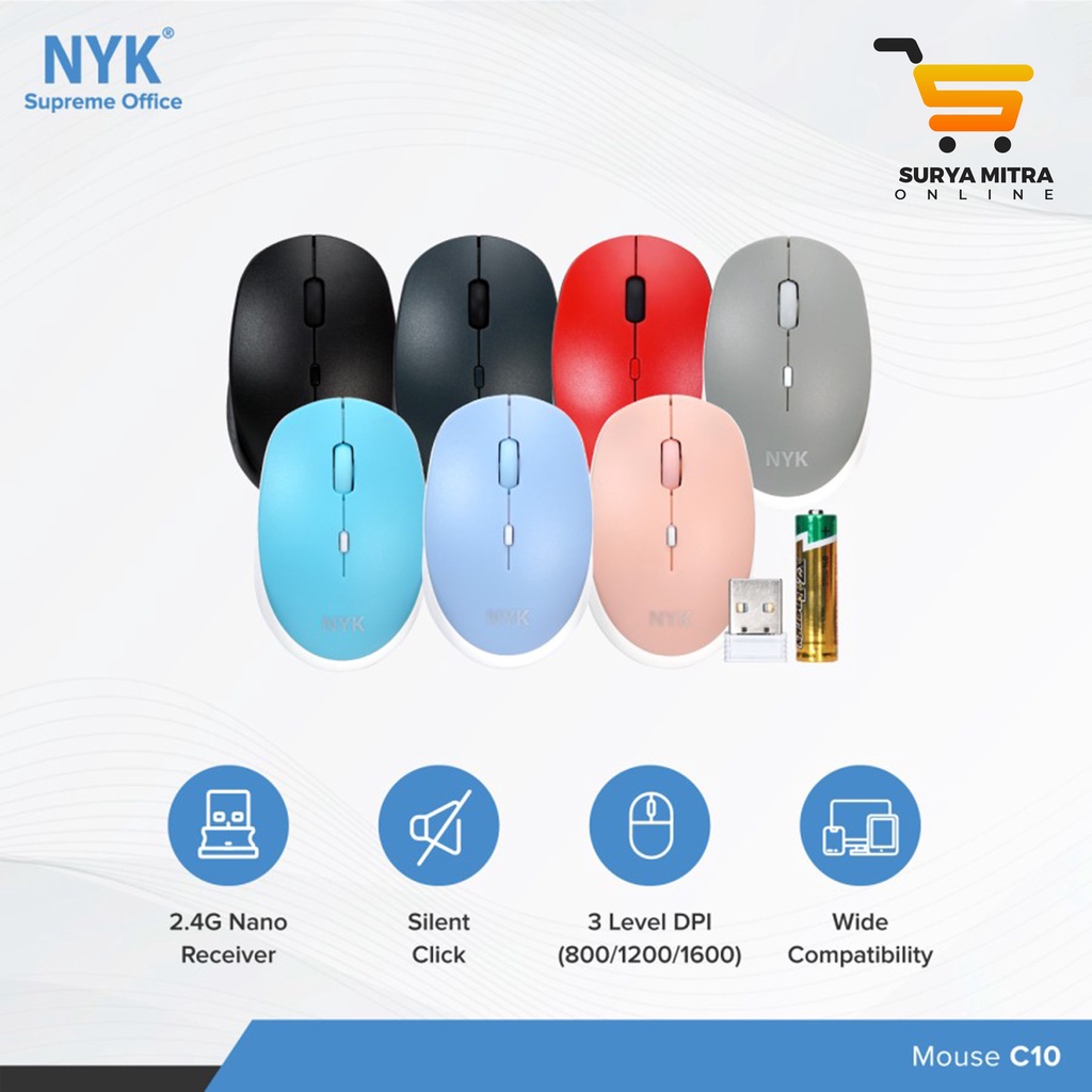 Jual Mouse Wireless NYK C10 2.4Ghz / NYK Supreme C10 Mouse Wireless ...