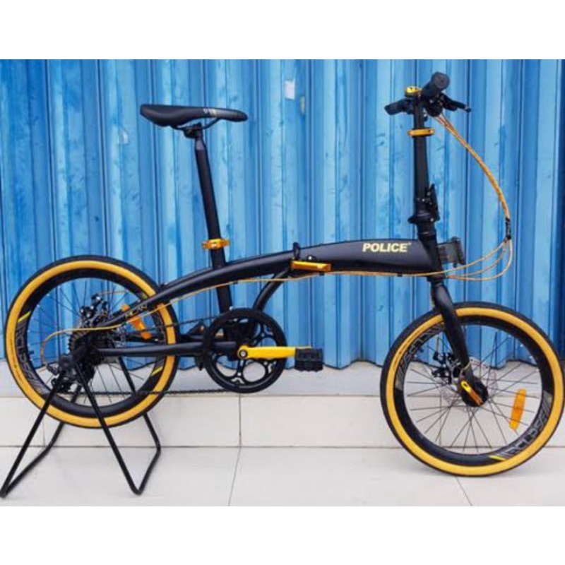 Jual Police Milan BLACK GOLD sepeda lipat 20 inch 8 speed | Shopee ...