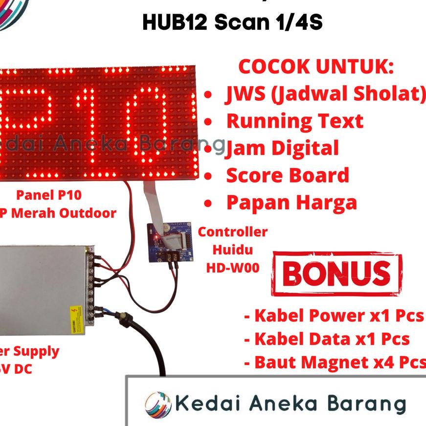 Jual ☋ Panel Module Modul LED P10 Running Text DIP Merah Red Outdoor ...