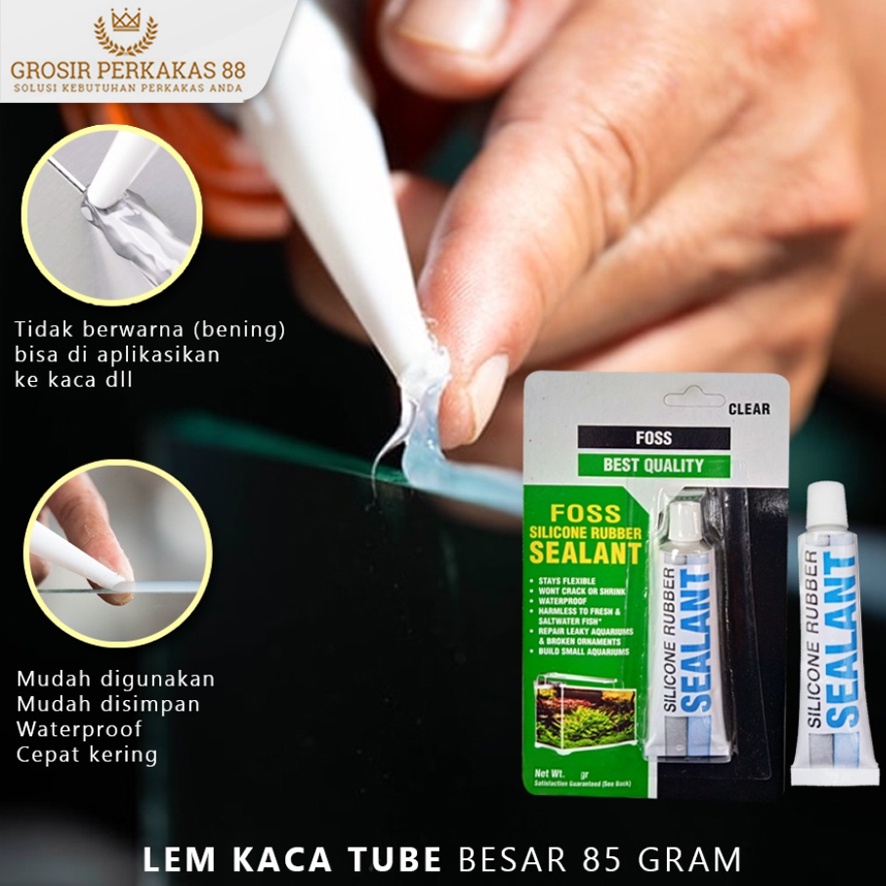 Jual Lem Kaca Aquarium Silikon Sealant Blister Tube Besar 85 Gram ...