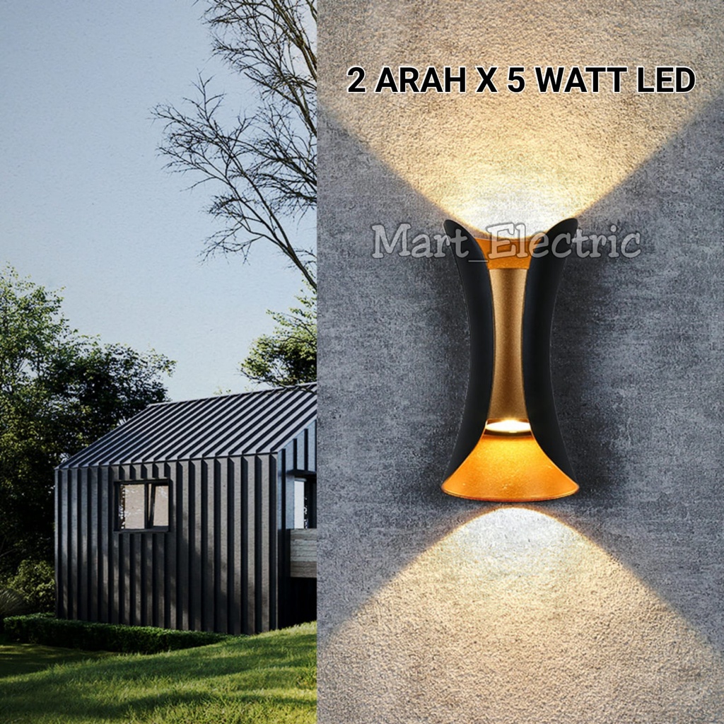 Jual LAMPU DINDING TAMAN LED 2 X 5 WATT 2 ARAH / WALL LIGHT OUTDOOR ...
