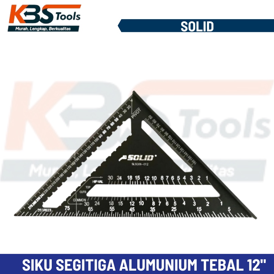 Jual SOLID Penggaris Siku Sudut Segitiga 12" Aluminium Tebal - Siku ...