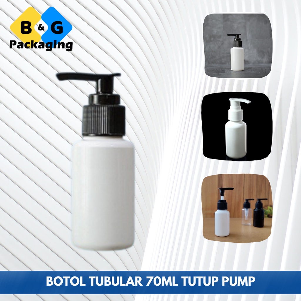Jual BOTOL PUTIH PUMP LOTION TUBULAR 60 70ML BOTOL KOSMETIK | Shopee ...