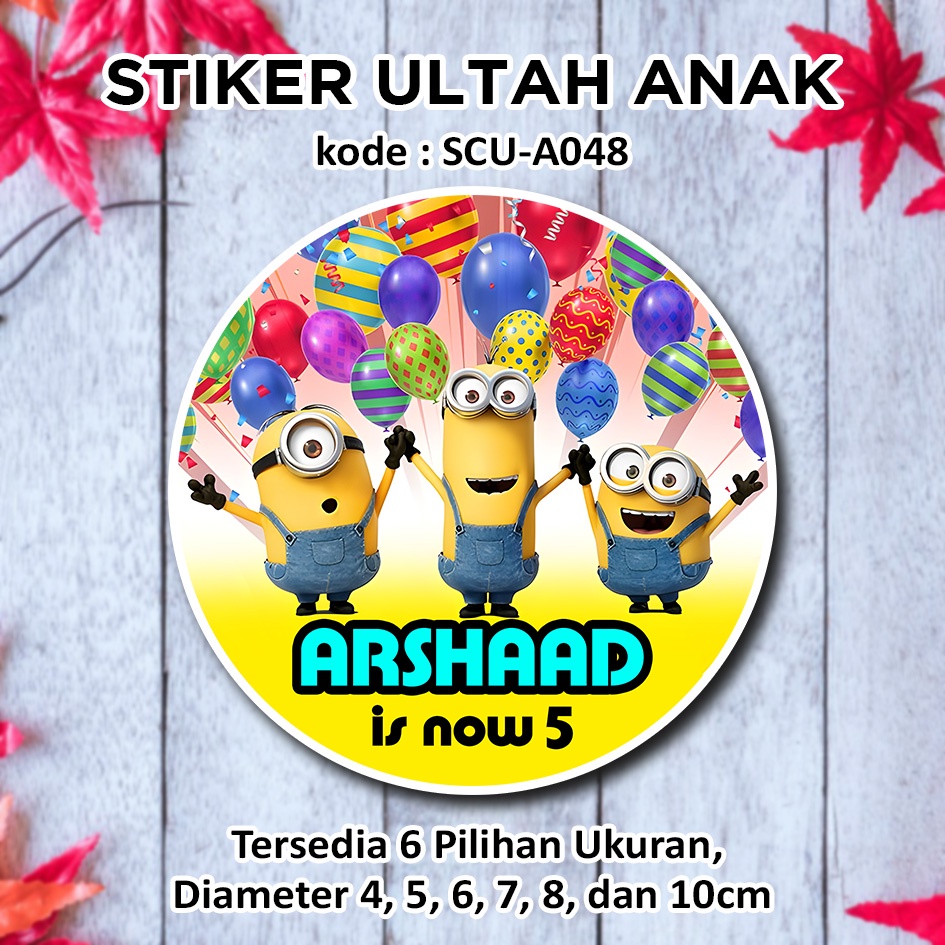 Jual STIKER ULTAH ANAK MINIONS STICKER LABEL ULANG TAHUN ANAK BINGKISAN ...