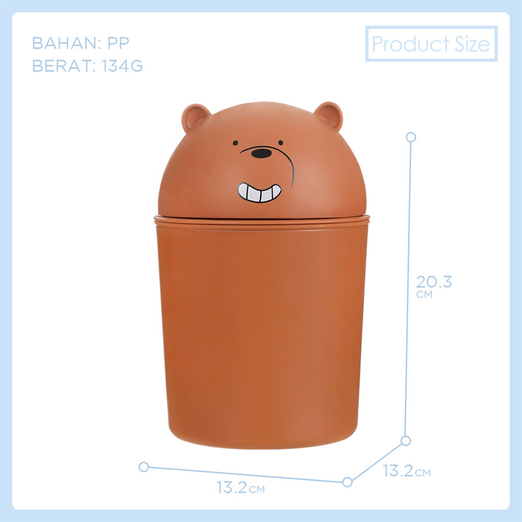 Jual MINISO - Tempat Sampah Kecil We Bare Bear Kotak Keranjang Sampah ...