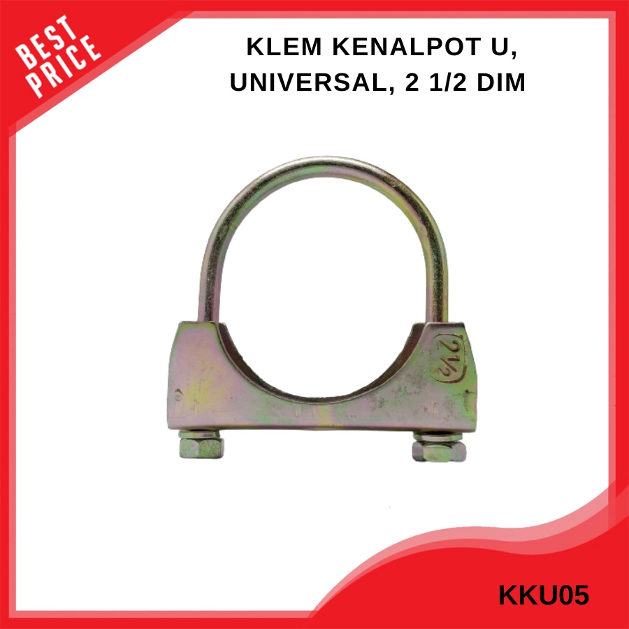Jual Klem Baut U Bolt Muffler Clamp Universal 2 1/2" inch (64 mm) Klem ...