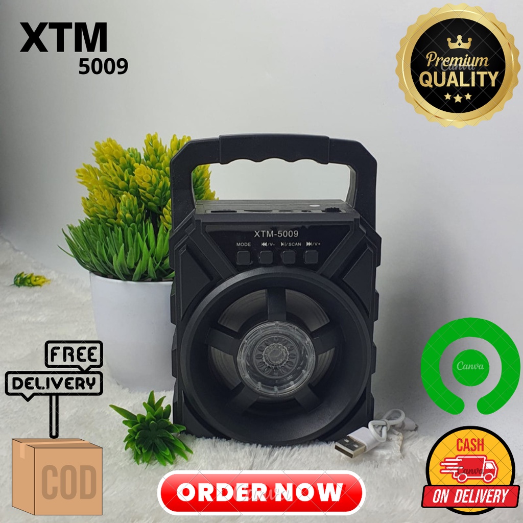 Jual SPEAKER SPEKER BLUETOOTH WIRELESS PORTABLE XTM-5009 3 INCH LAMPU ...