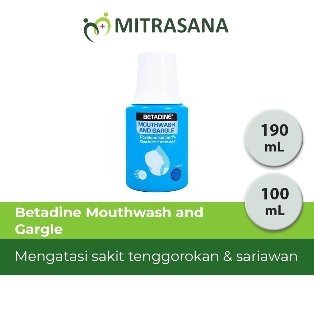 Jual Betadine Gargle 1% 100Ml/190ML- mengatasi sakit tenggorokan, sariawan | Shopee Indonesia