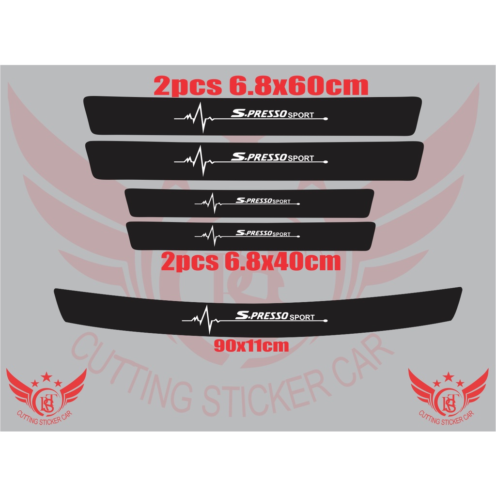 Jual 5 pcs cutting sticker sillplate bahan karbon 3d mobil s-presso ...