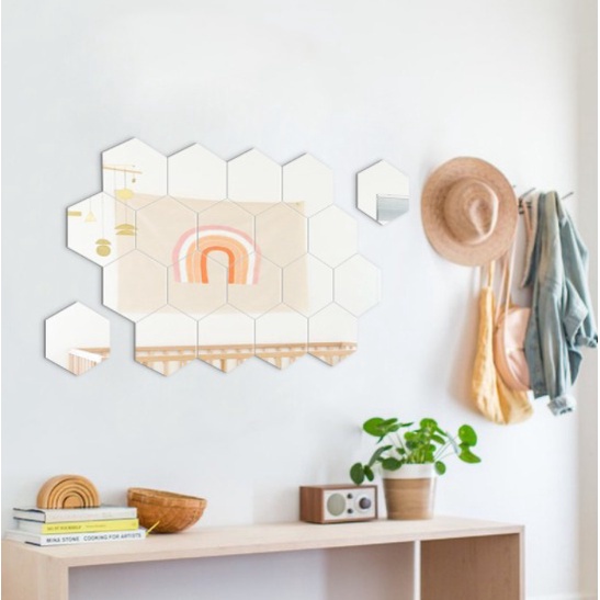 Jual Stiker Cermin Hiasan Dinding Anti Pecah Segi Enam Tempel Sticker ...