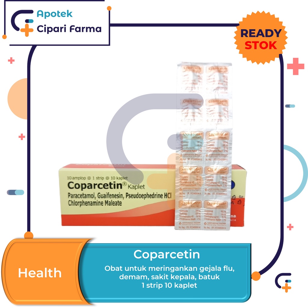 Jual Coparcetin Kaplet Obat Pereda Gejala Flu | Demam | Batuk | Pilek 1 ...