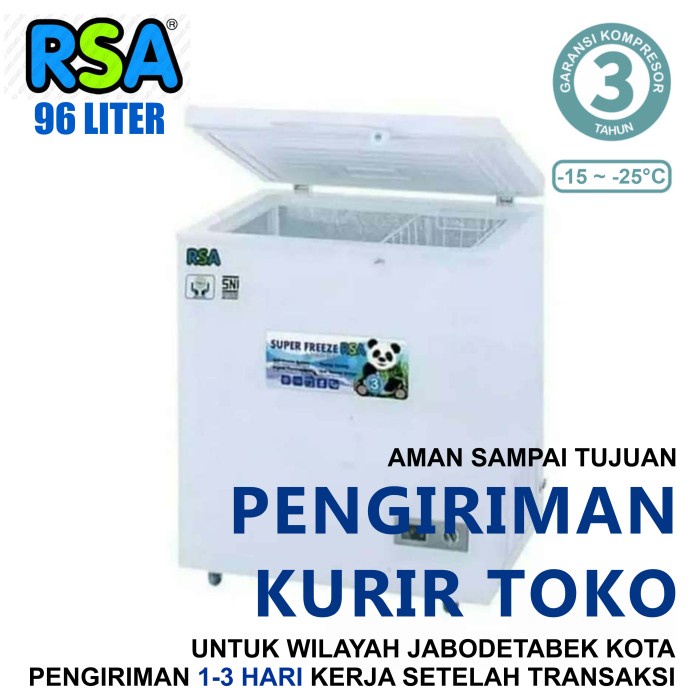 Jual CHEST FREEZER RSA CF-100 FREEZER BOX CF100 ORIGINAL GARANSI RESMI ...