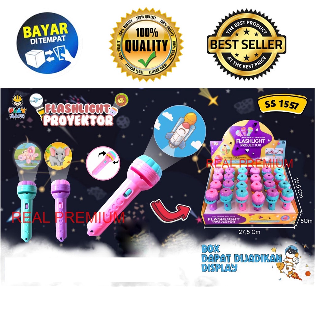 Jual Mainan Anak Senter Proyektor Bergambar/Flashlight Projector/Fun ...