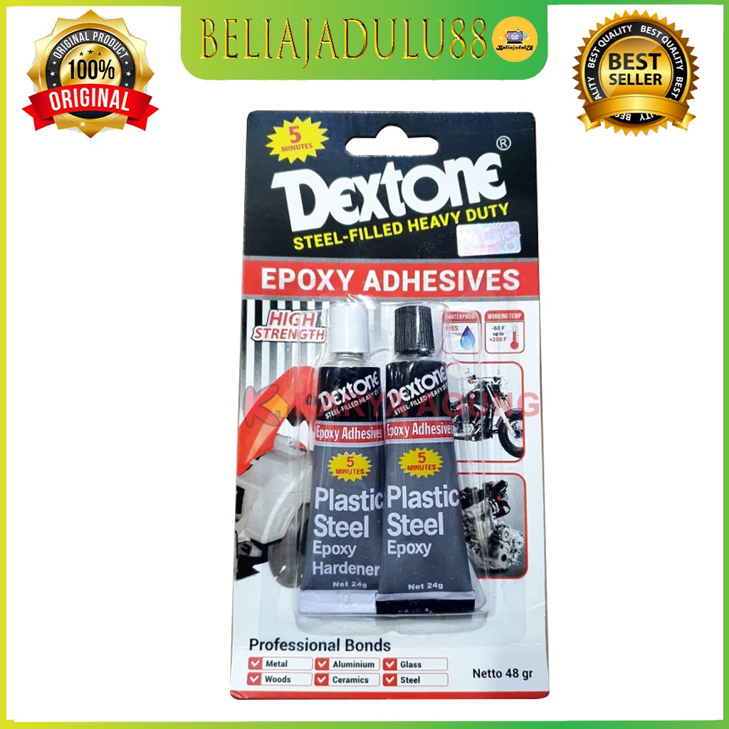 Jual Beliajadulu88 Lem Besi Epoxy Plastic Steel Dextone 5 menit 48 gr ...