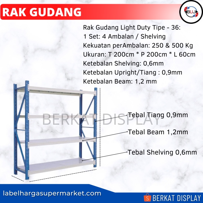 Jual RAK GUDANG 250 KG | Shopee Indonesia