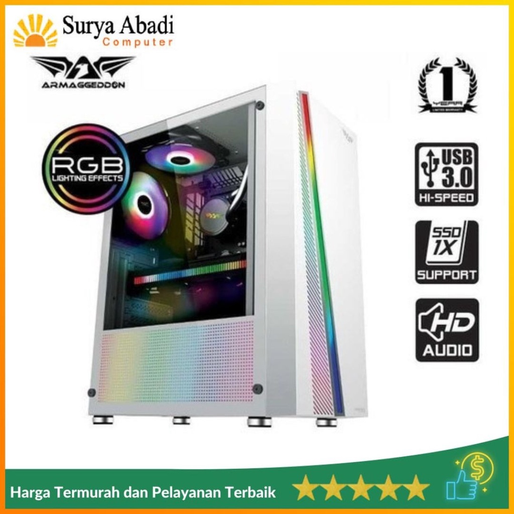 Jual Casing CPU Gaming Armageddon Kagami K2 White | Shopee Indonesia