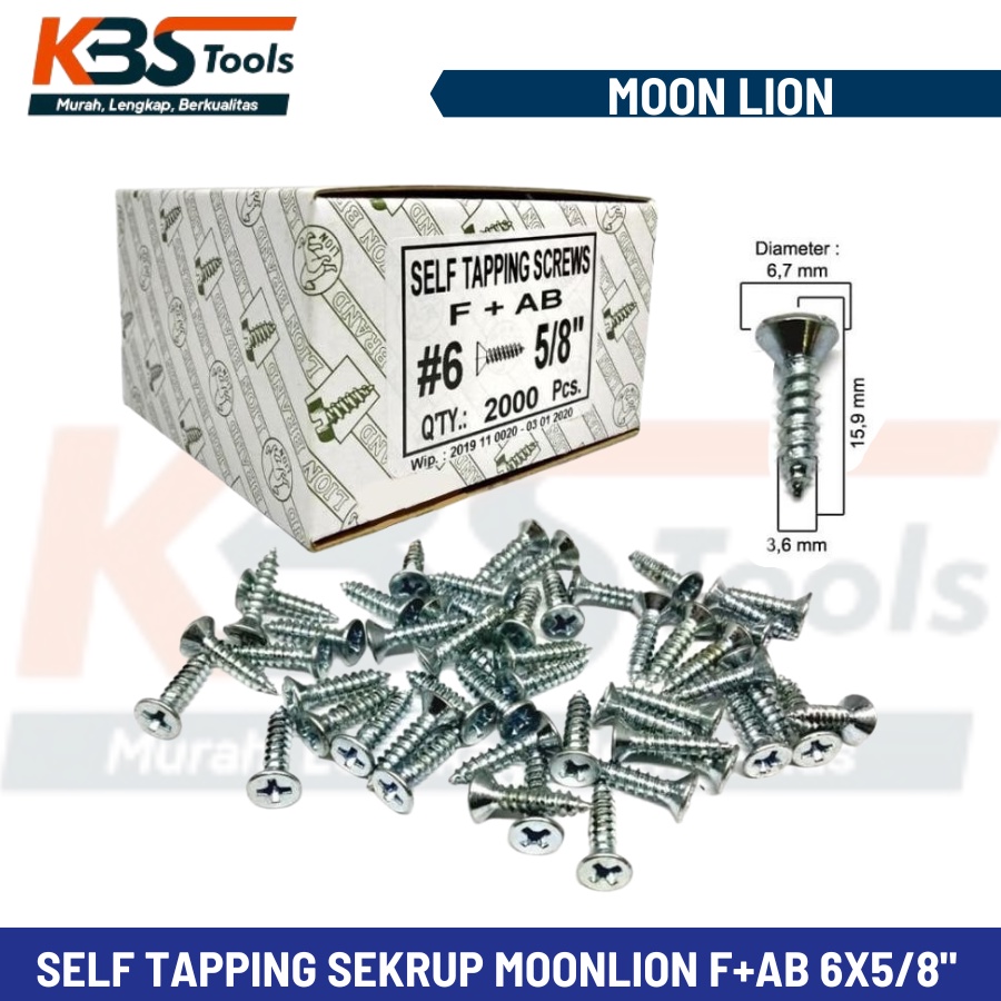 Jual FAB Sekrup Tapping 6 x 5/8" MOONLION - Skrup 1.5 cm Mebel Furniture Moon Lion Self Taping ...