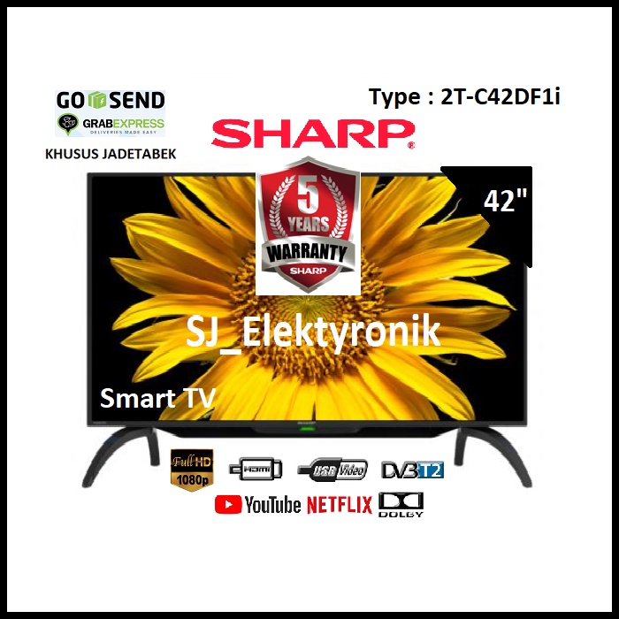 Jual LED TV Sharp 42 Inch 2T-C42DF1i / 42DF1 SmartTV FullHD - 42DF1i | Shopee Indonesia